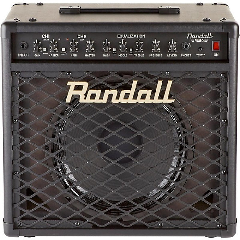Randall RG80 2 Channel 80W Solid State Guitar Combo Amplifier. Black ...